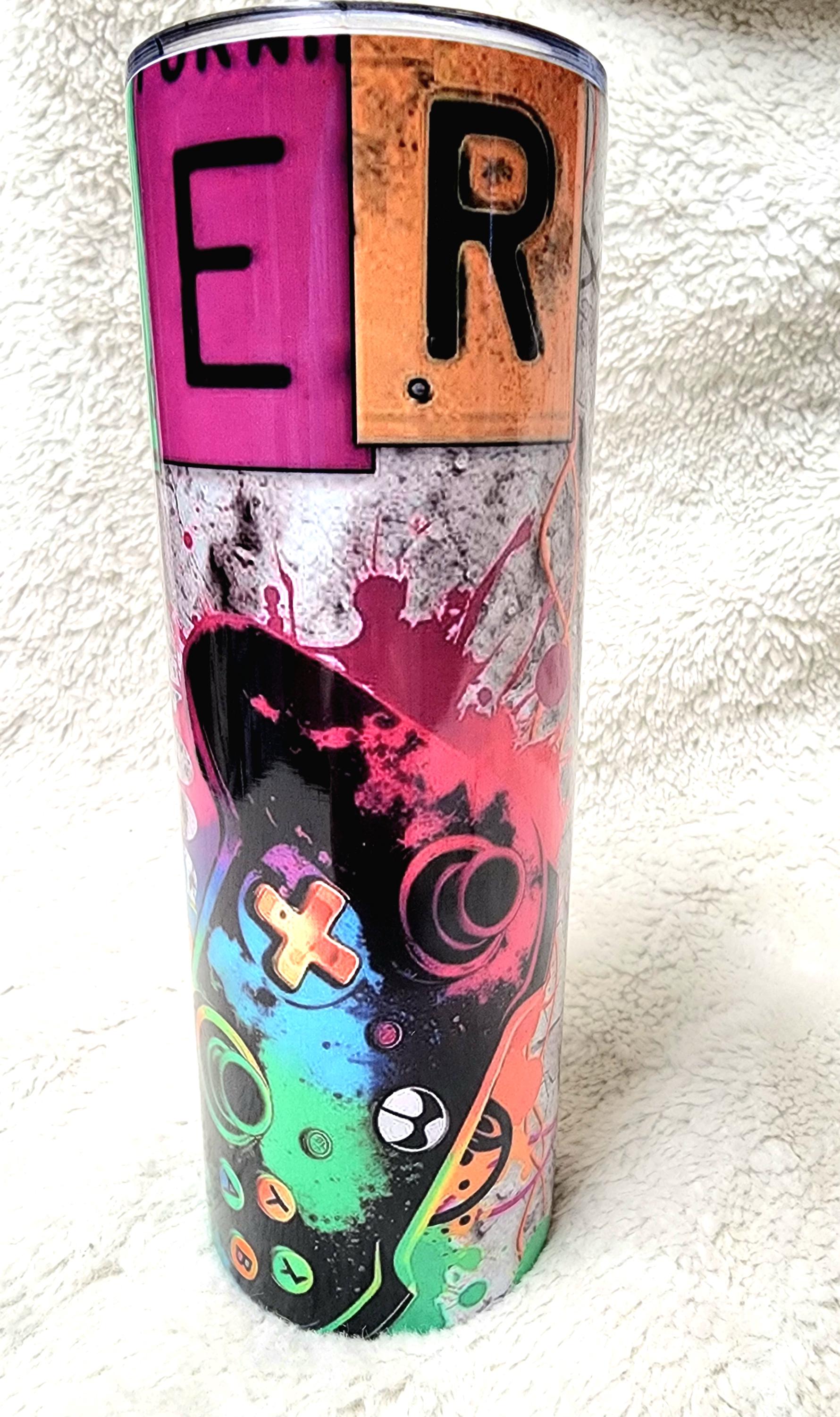 Gamer 20oz Sublimation Tumbler. Gaming Cup. Stainless Steel Tumbler for ...