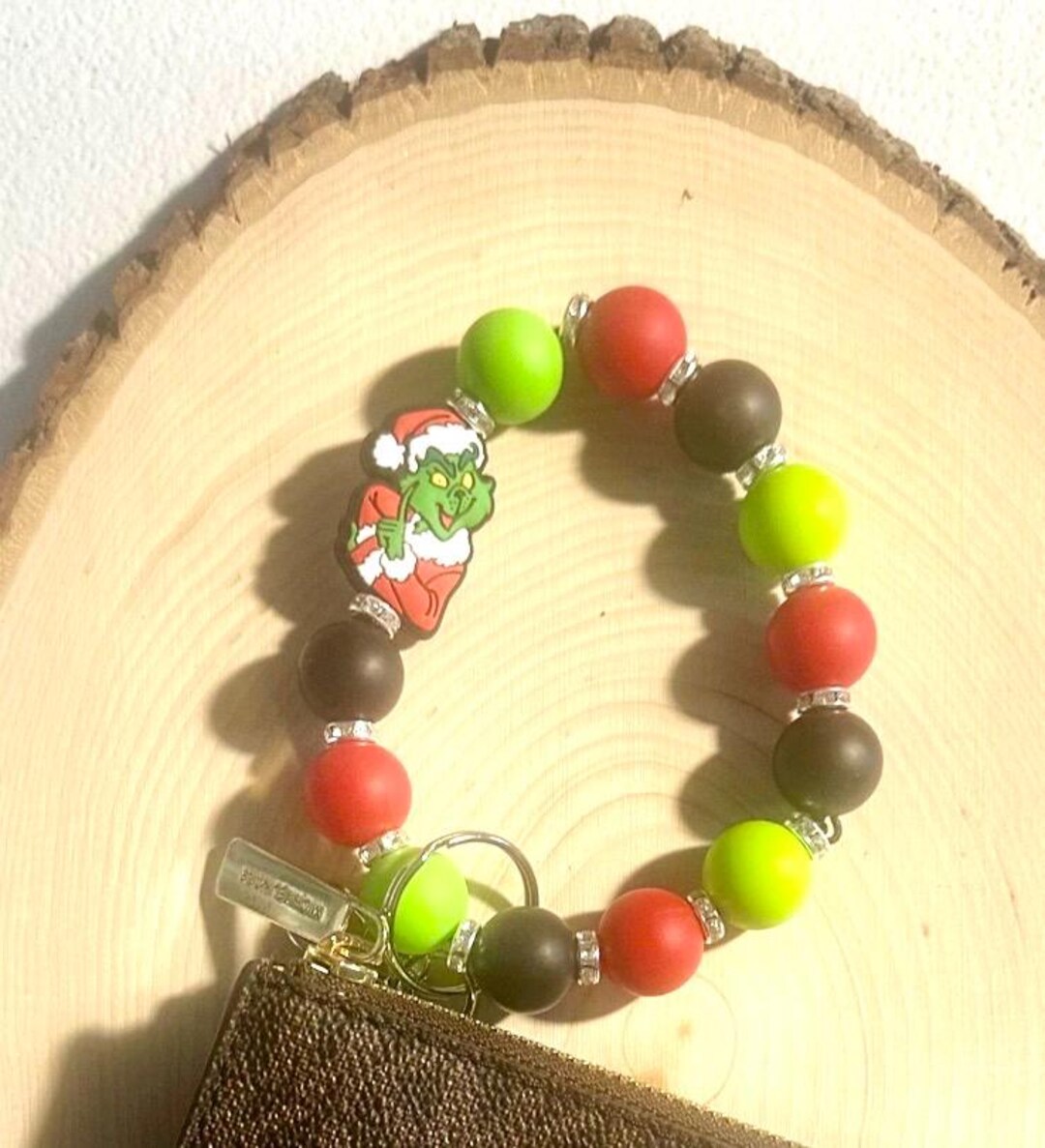 Grinch Beaded Wristlet wallet Not Included - Etsy