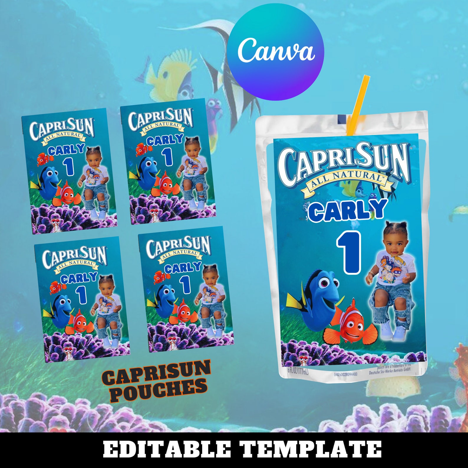 Finding Nemo Caprisun Editable Template - Etsy