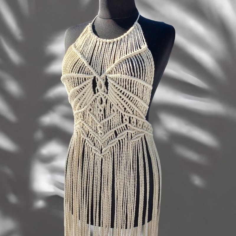 Macrame Dress - Etsy