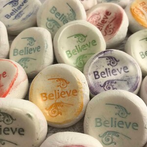 BELIEVE Stones | Worry Stones, Inspirational Word Stones, Rocks {other ...