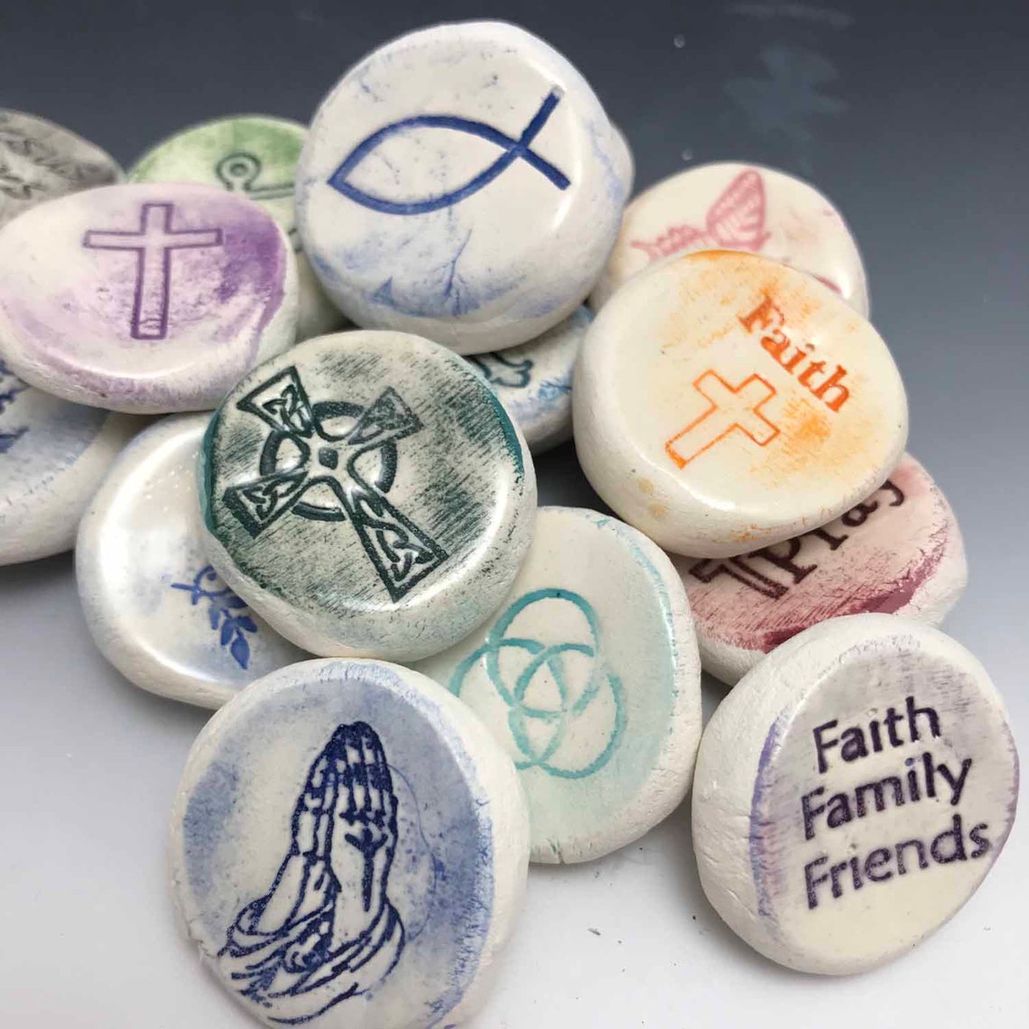 15 Religious Christian Stones Inspirational Words 1 Each - Etsy
