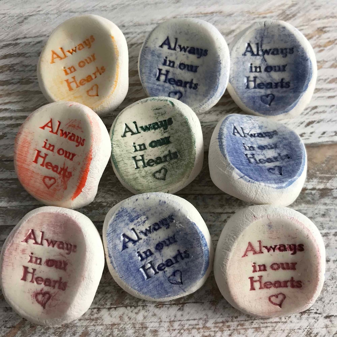 Always in Our Hearts| Worry Stones, Inspirational Word Stones, Rocks 1 ...