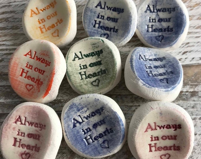 Always in Our Hearts Worry Stones, Inspirational Word Stones, Rocks 1 ...