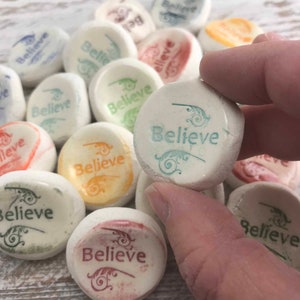 BELIEVE Stones | Worry Stones, Inspirational Word Stones, Rocks {other ...