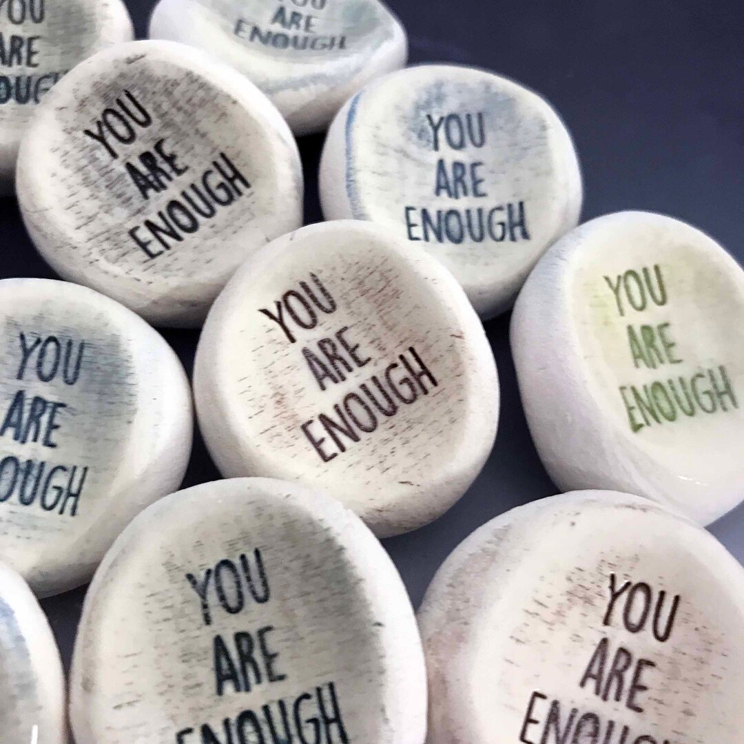 You Are Enough | Worry Stones, Ceramic, Inspirational Words, Rocks 1 ...