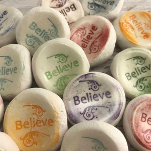 BELIEVE Stones | Worry Stones, Inspirational Word Stones, Rocks {other ...