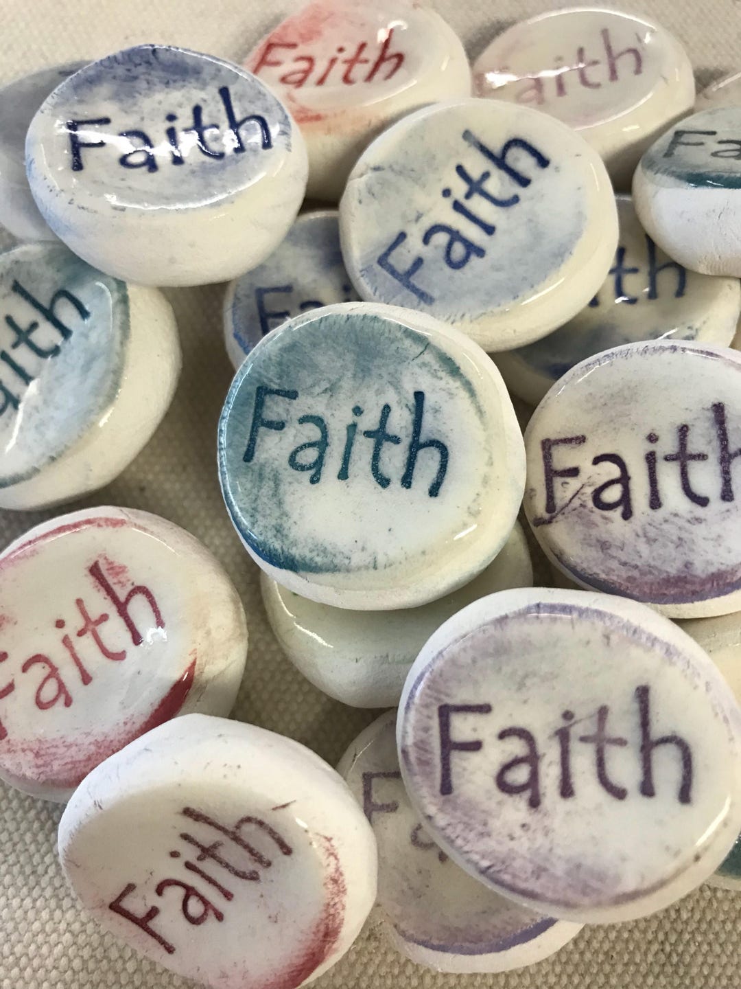 FAITH , Handmade Ceramic Worry Stones Qty 1-1000 - Etsy