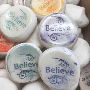 BELIEVE Stones | Worry Stones, Inspirational Word Stones, Rocks {other ...