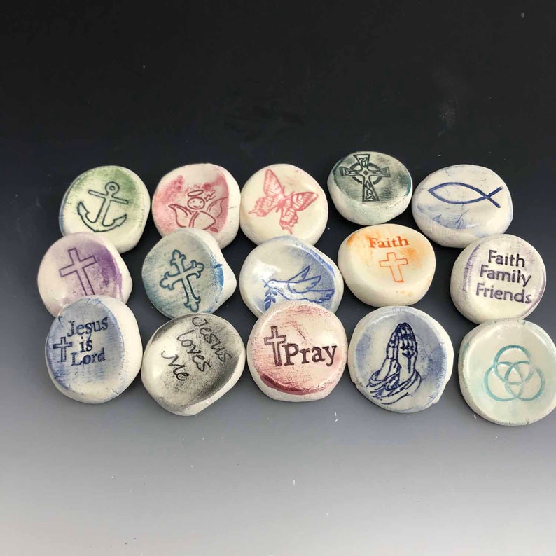 100 Religious Worry Stones 15 Inspirational Word Assortment | Etsy