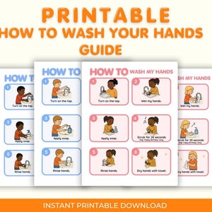 Handwashing Routine Chart | Kids Hygiene Visuals (PDF Download) - Etsy ...
