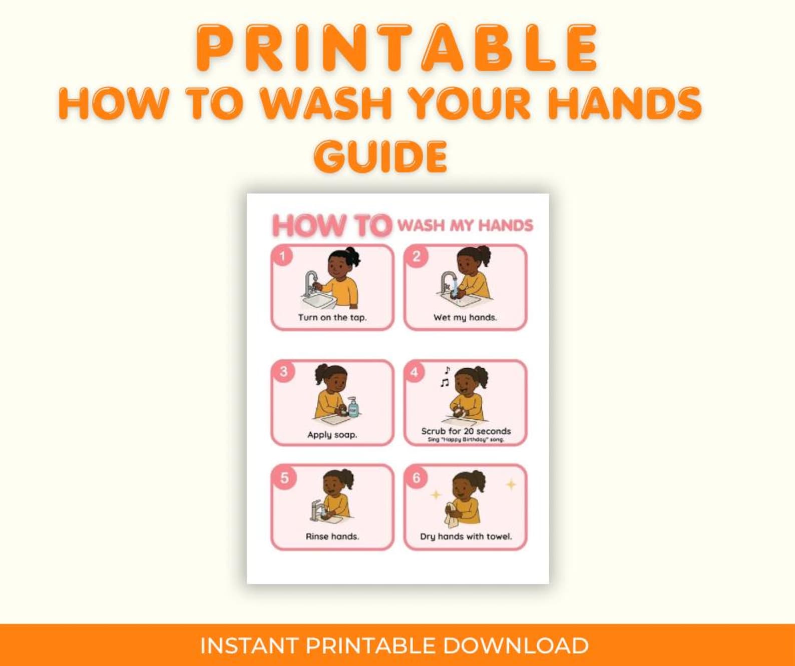 Handwashing Routine Chart | Black Girl Poster, Classroom Hygiene (PDF ...