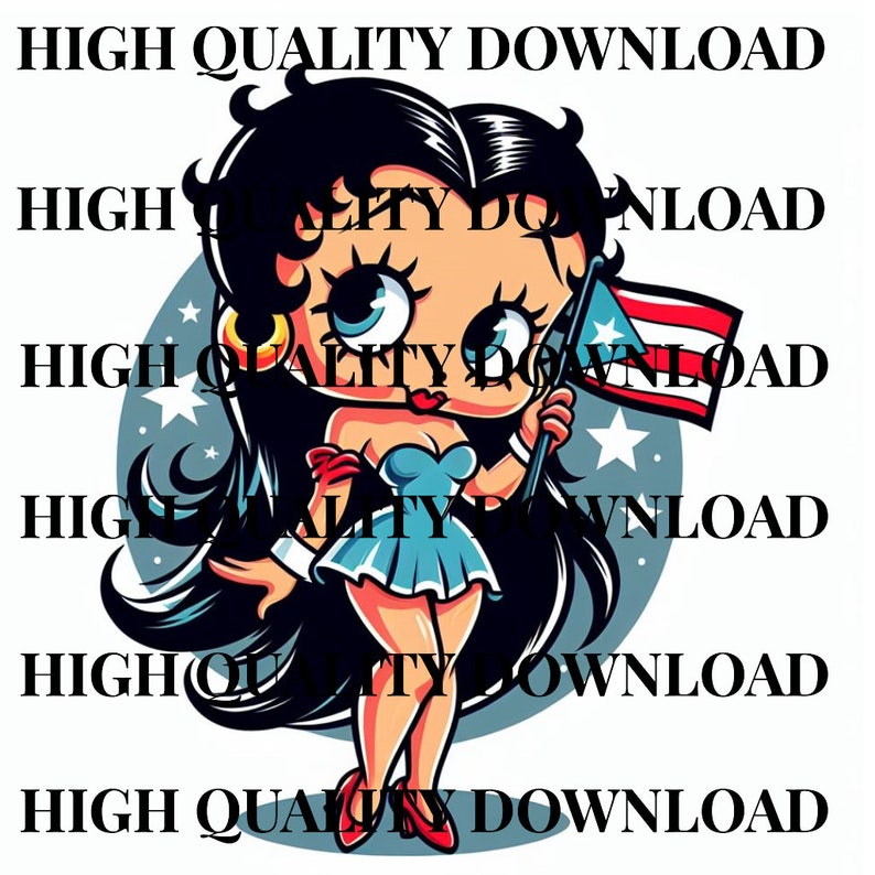 Puerto Rican Betty Boop, Puerto Rican Betty, Betty Png, Female, Girl ...