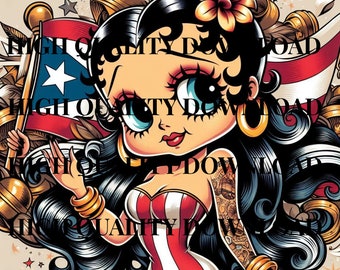 Puerto Rican Betty Boop, Betty From Puerto Rico, PNG of Betty, Female ...