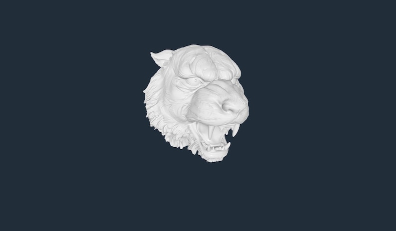 3D Tiger Head STL Model, 3D Tiger Head Sculpture, STL File, 3D Print ...