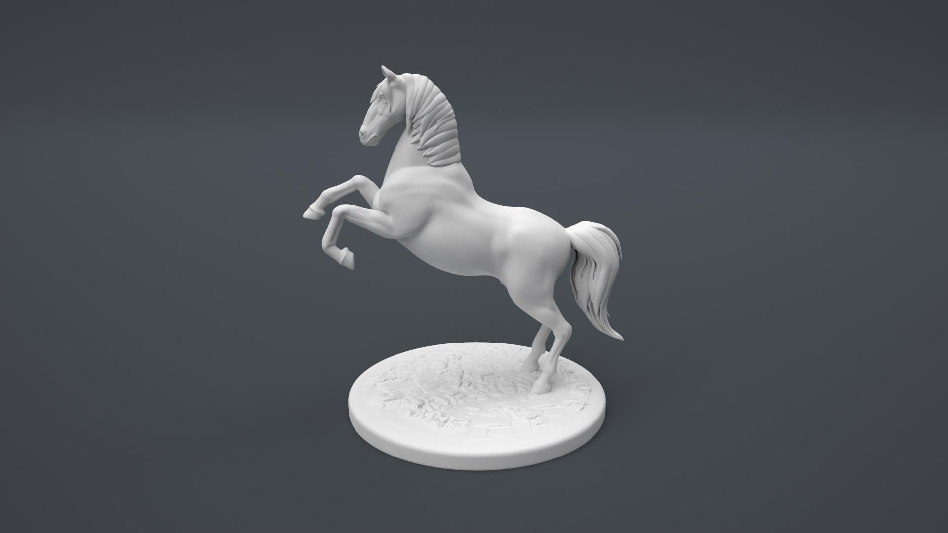 3D Horse Stand STL, 3D Horse Standing Pose STL, Horse STL, 3D Horse ...