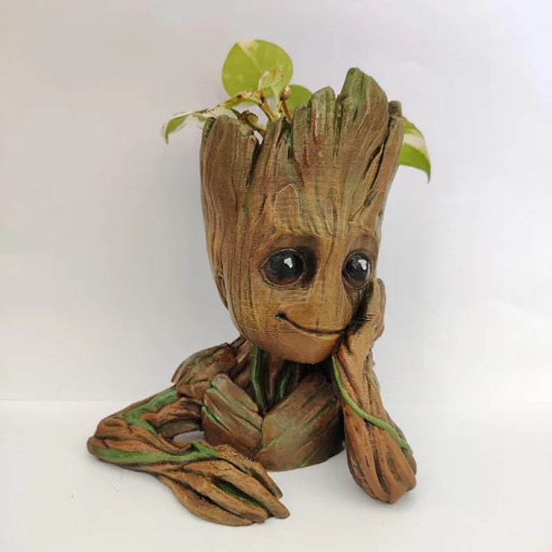 3D Thinking Groot STL File, 3D Baby Groot Planter STL, Groot Planter ...