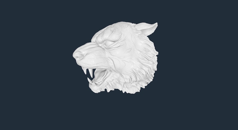 3D Tiger Head STL Model, 3D Tiger Head Sculpture, STL File, 3D Print ...