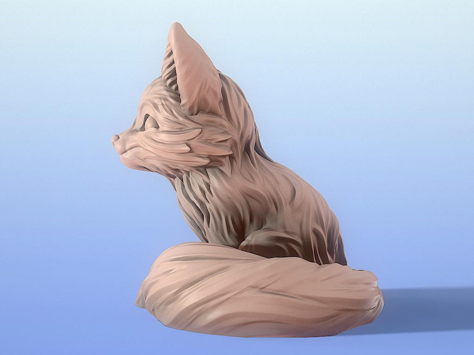 3D Cute Fox STL File, 3D Cute Fox Printing File, Gift for Him, Ready to ...