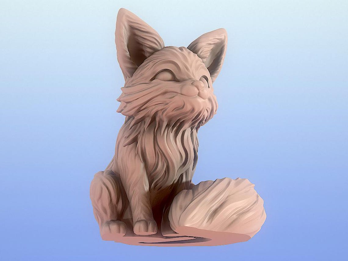 3D Cute Fox STL File, 3D Cute Fox Printing File, Gift for Him, Ready to ...