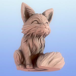 3D Cute Fox STL File, 3D Cute Fox Printing File, Gift for Him, Ready to ...