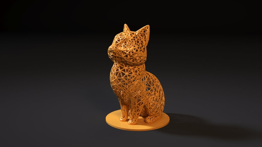 Cute Cat for Home Decor STL File, Desktop Cat Decor STL File, 3D Print ...