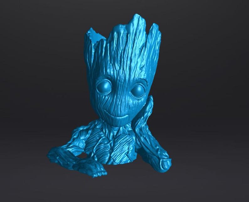 3D Thinking Groot STL File, 3D Baby Groot Planter STL, Groot Planter ...
