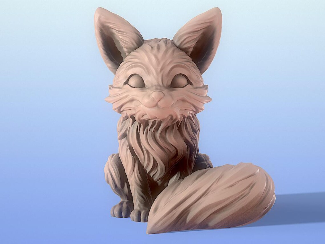 3D Cute Fox STL File, 3D Cute Fox Printing File, Gift for Him, Ready to ...