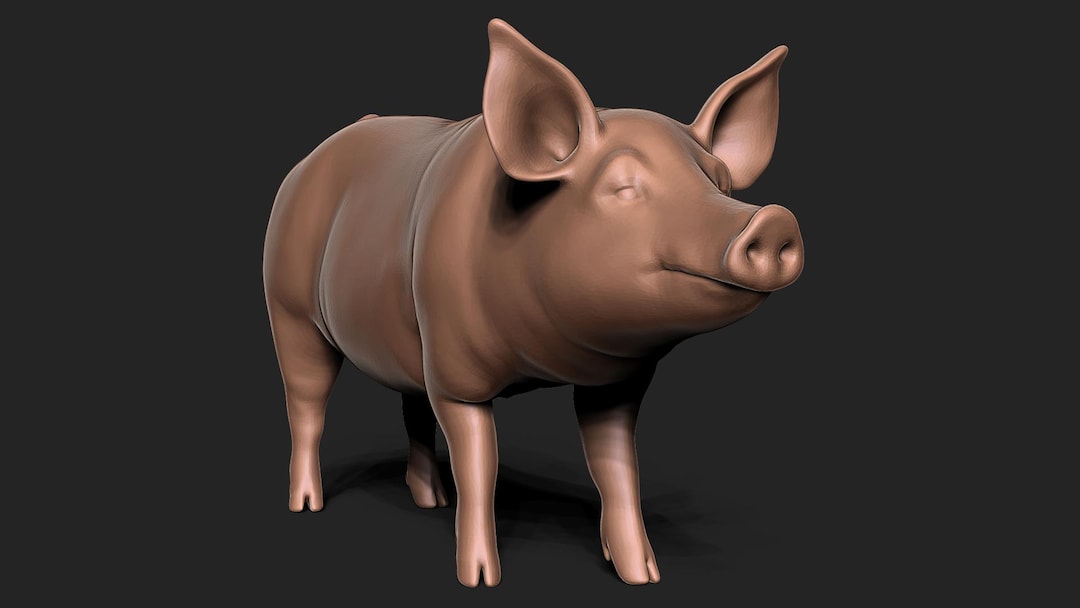 3D Pig STL File, 3D Cute Pig STL, 3D Printing, Pig Decor With STL File ...