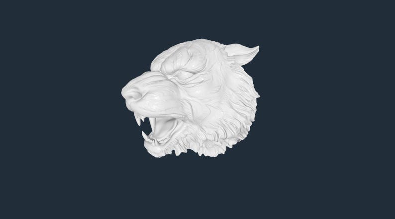 3D Tiger Head Sculpture STL Model: 3D Print File (digital Download) - Etsy