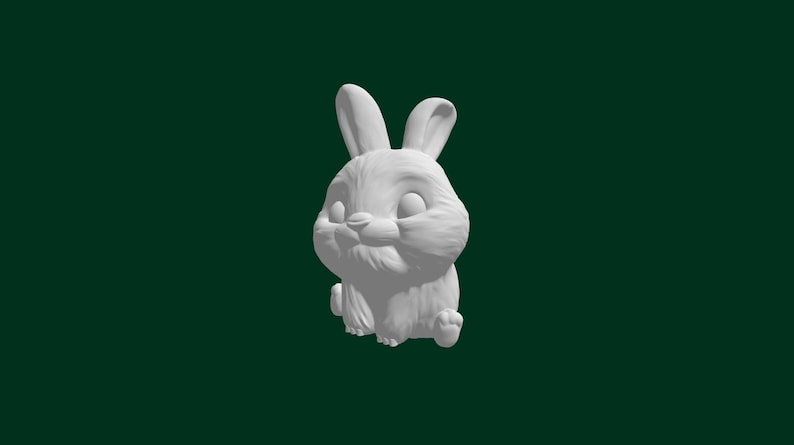 3D Cute Rabbit STL File, 3D Print File, 3D Printing, Cute Rabit Decor ...