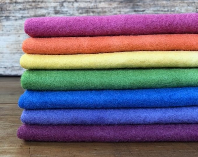 Rainbow Felt - Hand Painted Pure Wool Felt - Rainbow Stripes - Felt ...