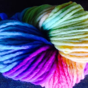 Hand Painted Chunky Rainbow Wool - Slub - Rainbow Wool - Chunky Wool ...