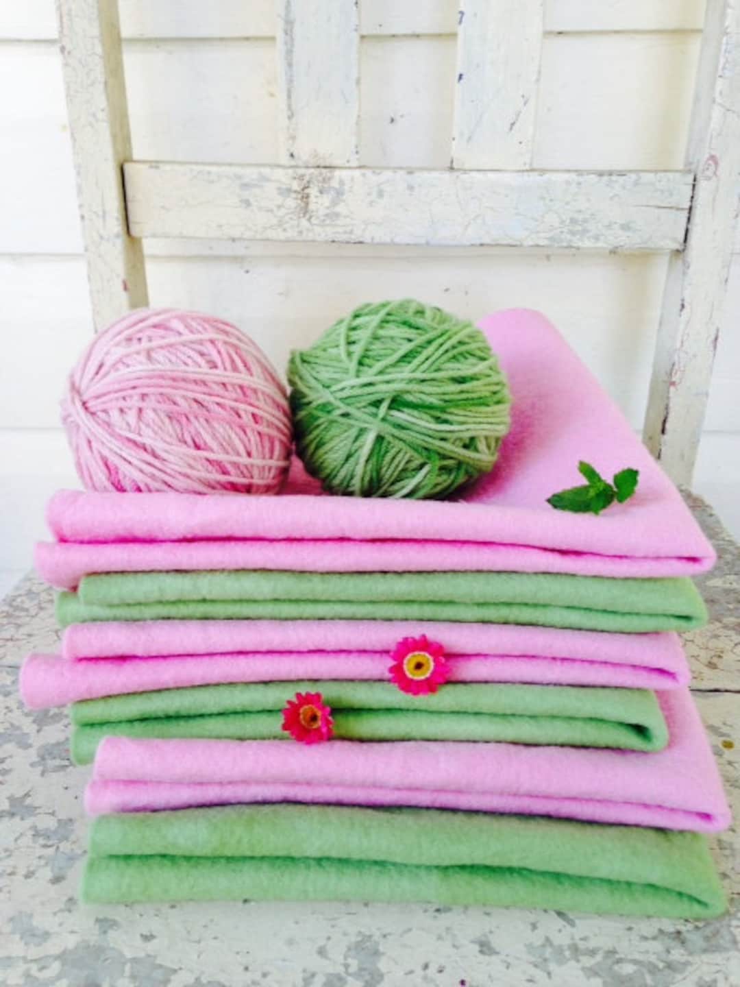 Hand Dyed Pure Wool Felt in Pink And/or Green - Etsy