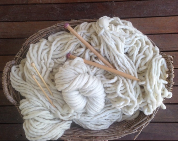 12ply Merino Slub - Slubby Wool - Soft Yarn - Adding Texture Weaving - Natural Wool - Cream Wool ...