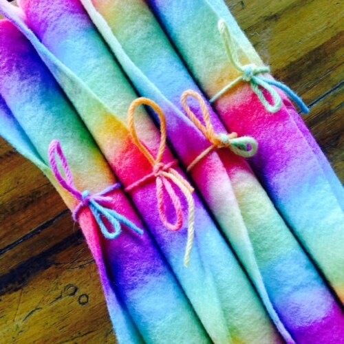 Rainbow Felt Hand Painted Pure Wool Felt Rainbow Stripes - Etsy