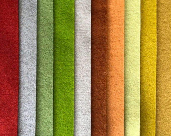 Hand Dyed Pure Wool Felt in Soft Pastels Tones 7 Piece Bundles or ...