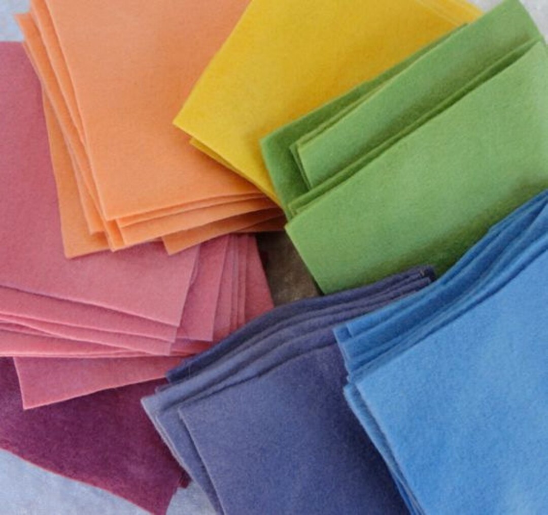 Wool Felt - Hand Dyed Wool Felt - Rainbow Felt - Autumn Rainbow ...