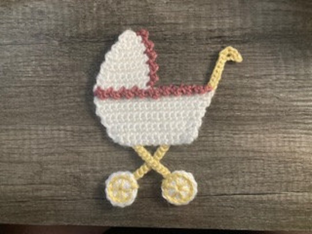 Crochet Pattern - INSTANT PDF Download - Baby Carriage Applique ...
