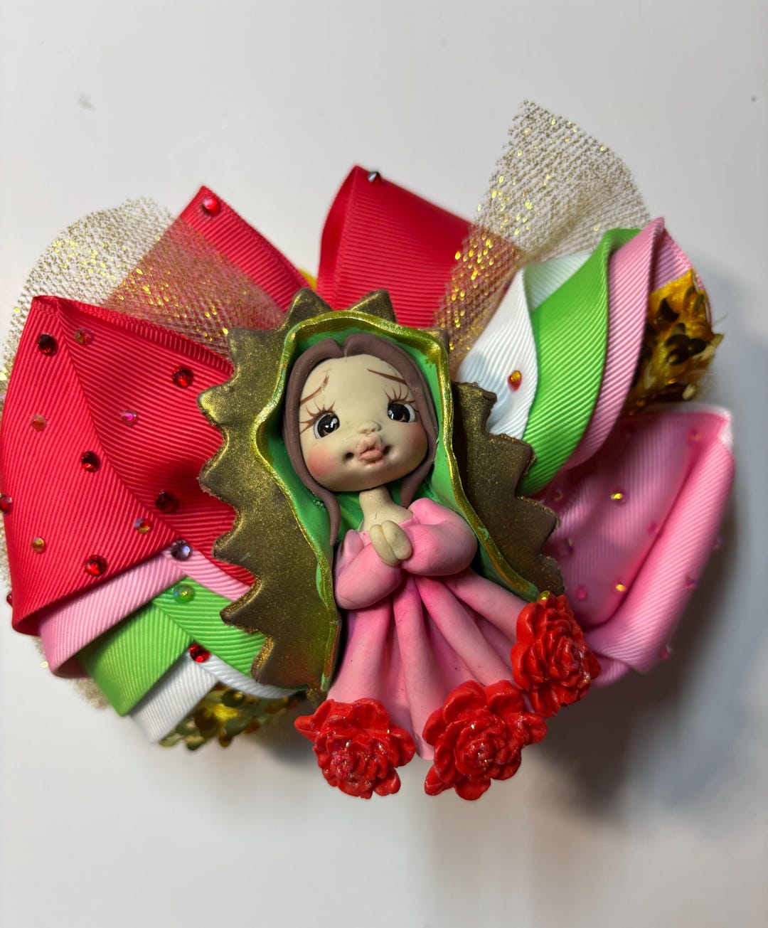 Religious Bow, Ribbon Bow, Clip, Mary - Etsy