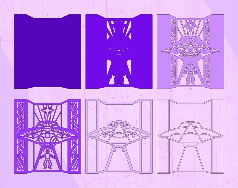 UFO Layered SVG, Alien Designs, Laser Cut Glowforge Files, Instant ...
