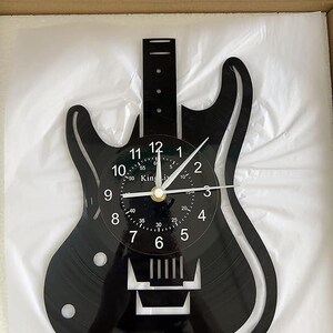 Electric Guitar Vinyl Record Clock, Guitarist Gifts, Music Room ...