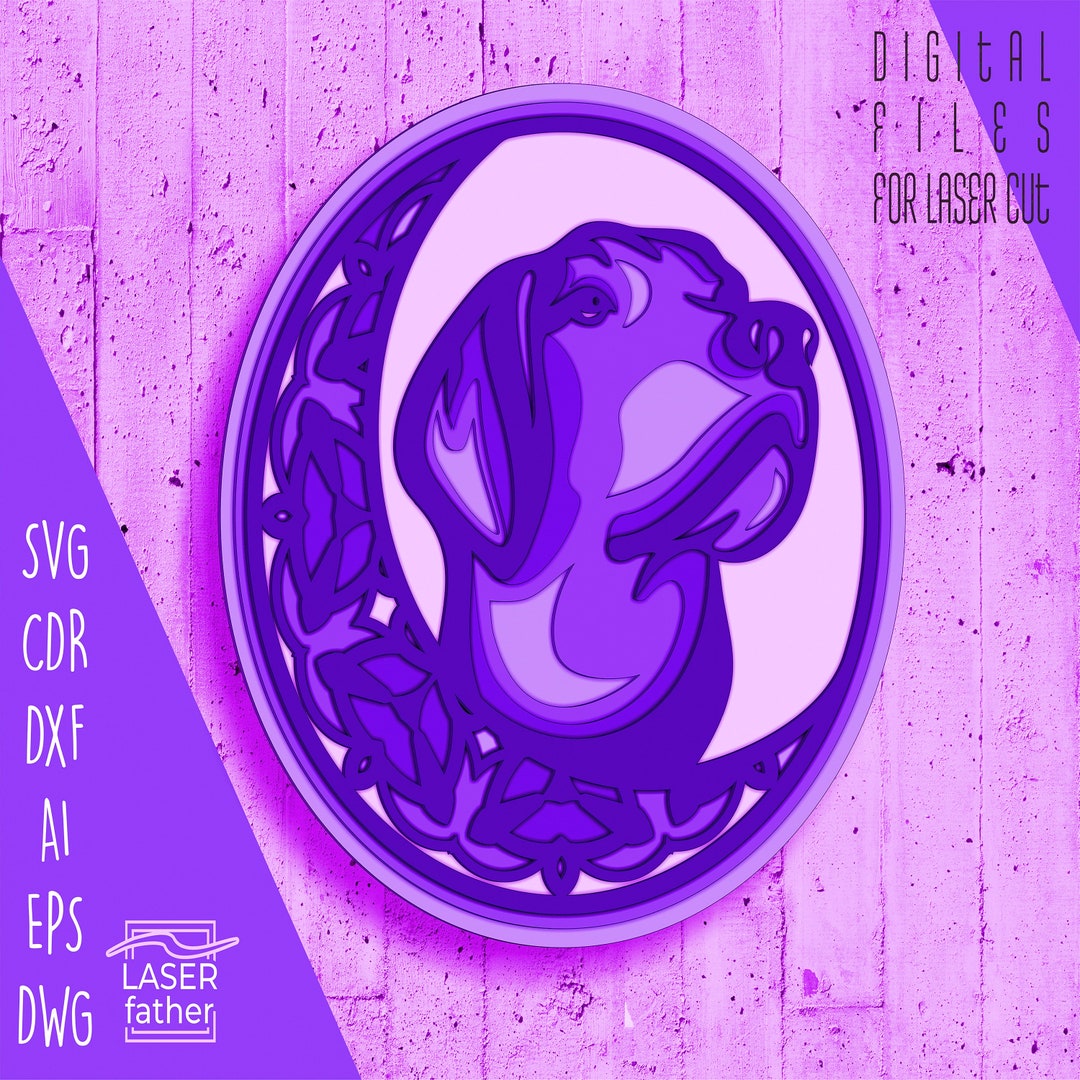 Golden Retriever DXF, Dog Multilayer SVG, Laser Cutting Templates ...