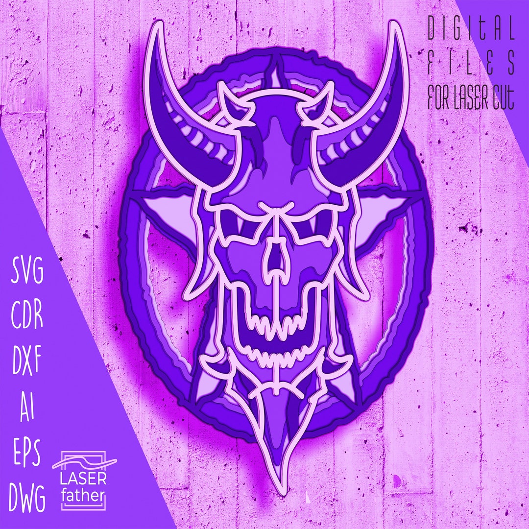 Devil Head SVG, Occult PNG, Halloween Laser Cut Files, Demon SVG ...