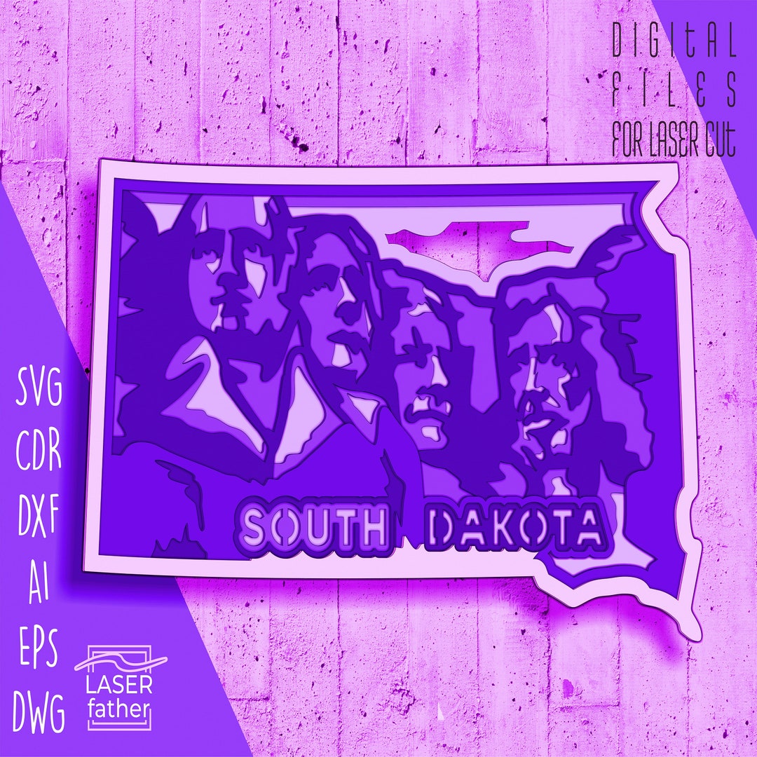 South Dakota SVG, Mount Rushmore Png, USA Outline Svg, State Laser Cut ...