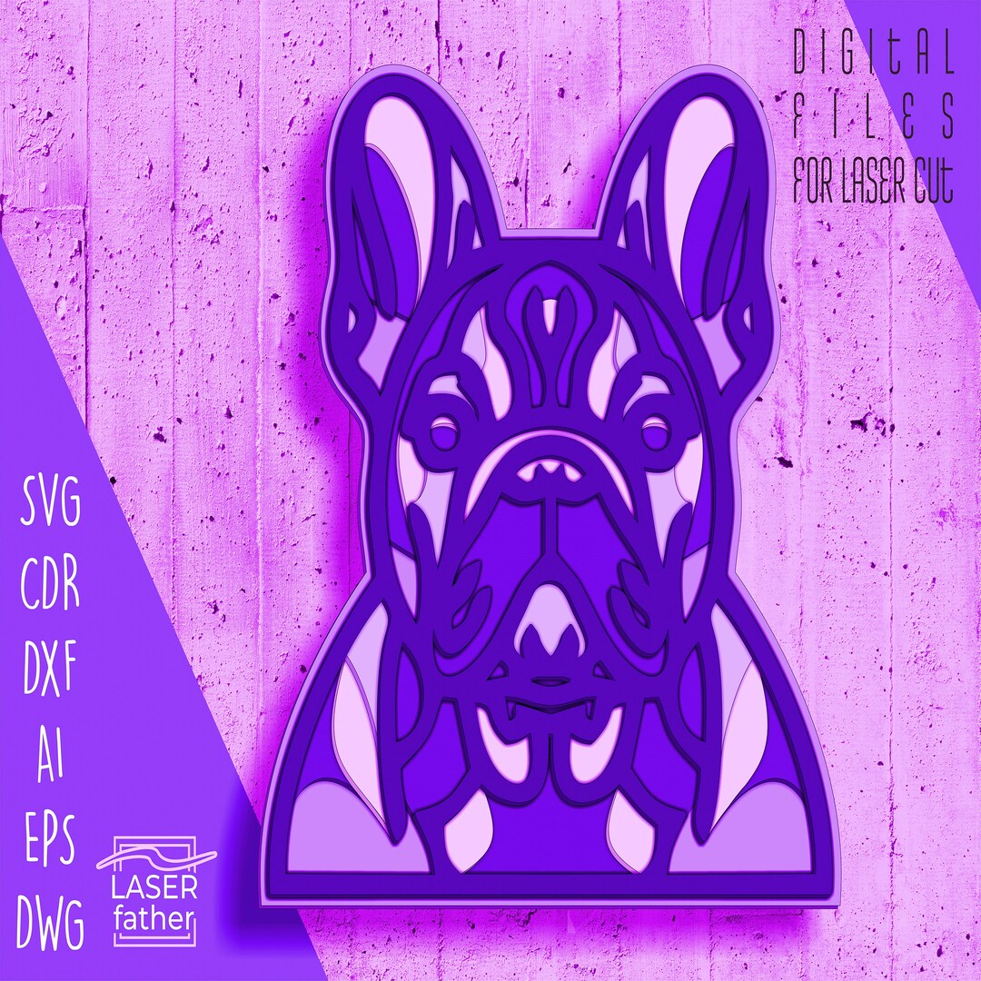 French Bulldog SVG, Multilayer Laser Cut, Dog DXF Files for Plasma ...