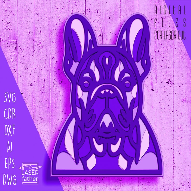 French Bulldog SVG, Multilayer Laser Cut, Dog DXF Files for Plasma ...