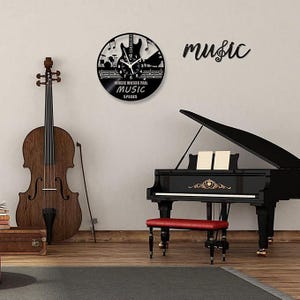 Musical Instruments Vinyl Record Clock, Christmas Gift for Boyfriend ...