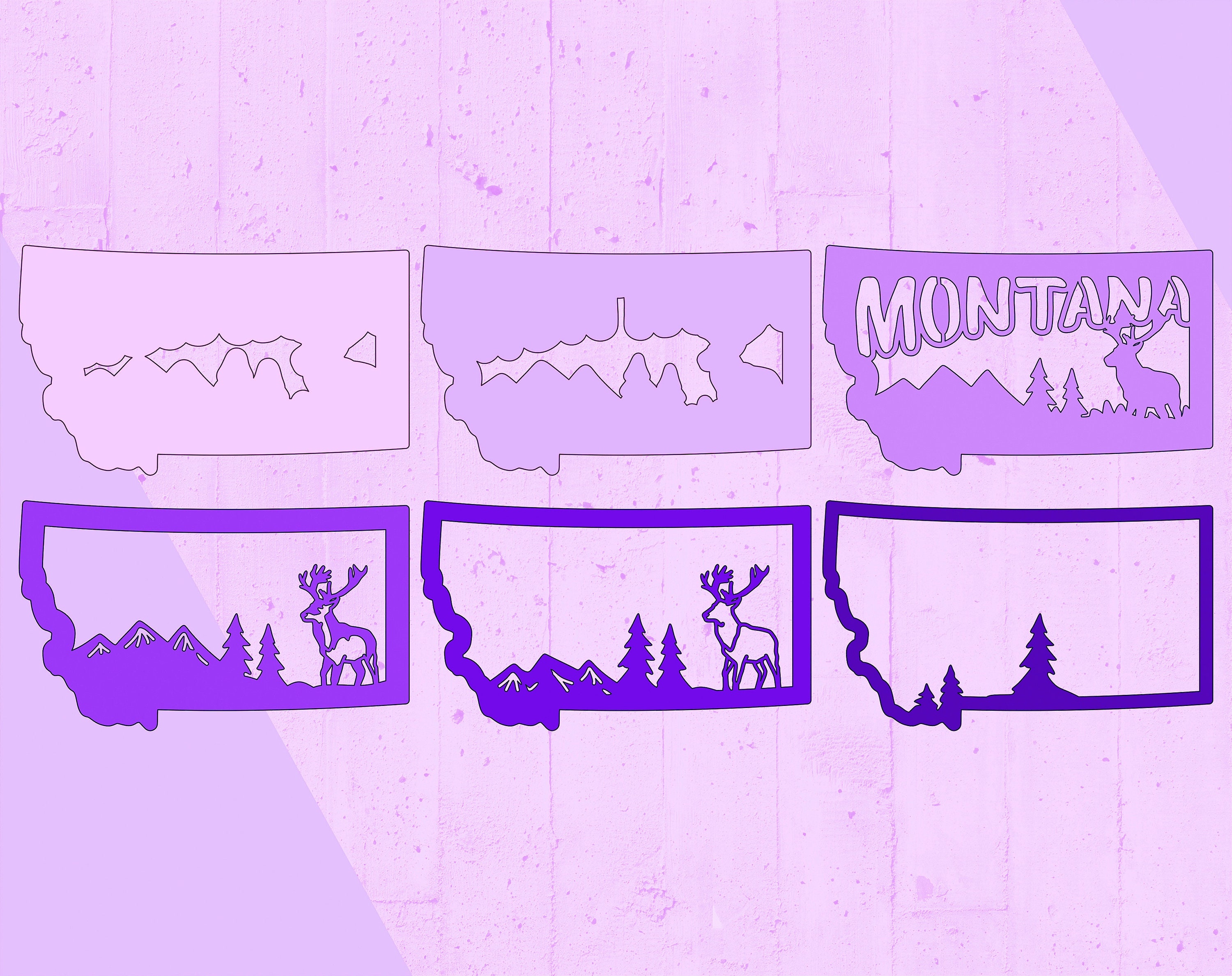 Montana State SVG, Layered Landscape, United States Map PNG, Laser ...