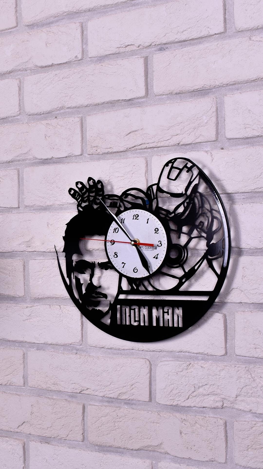 Iron Man Vinyl Record Clock, Christmas Gift for Son, Avengers Room ...